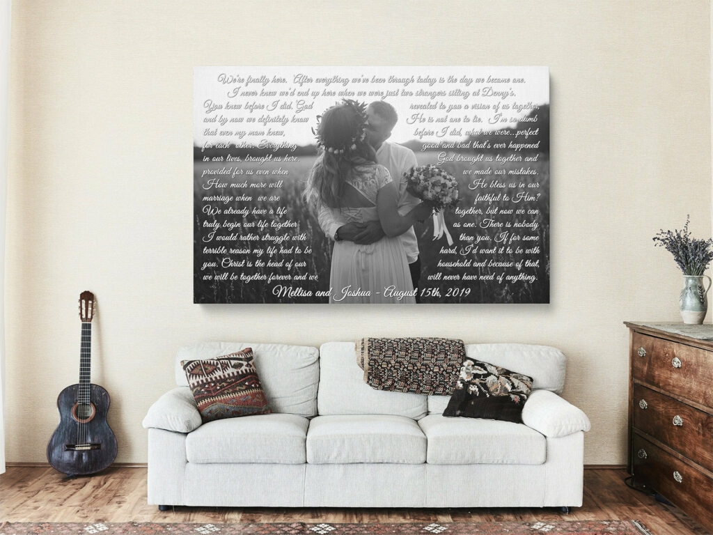 Your photo and text canvas print, Any text canvas, Custom made canvas ...