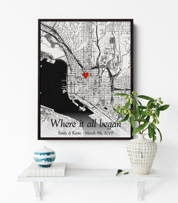 New homeowner gift, New house map, Personalized home address, Custom ...