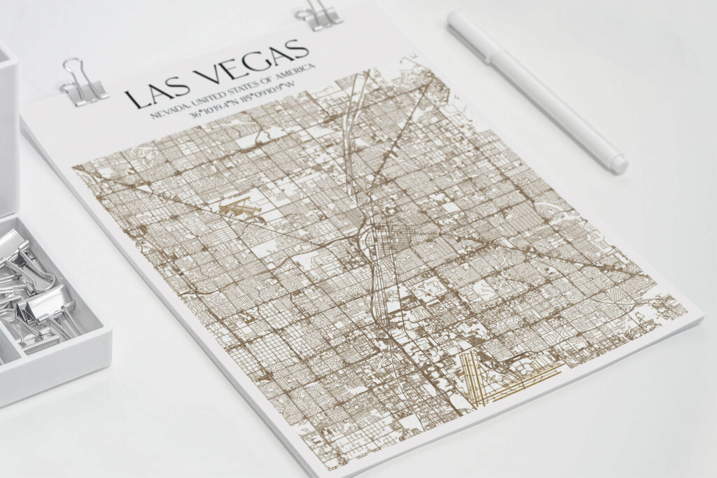 Las Vegas city map canvas, Las Vegas map canvas, Framed canvas map ...